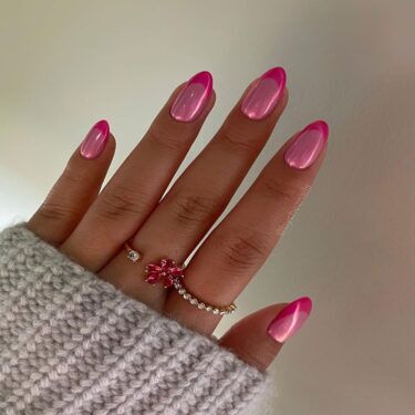 pink tips with chrome
