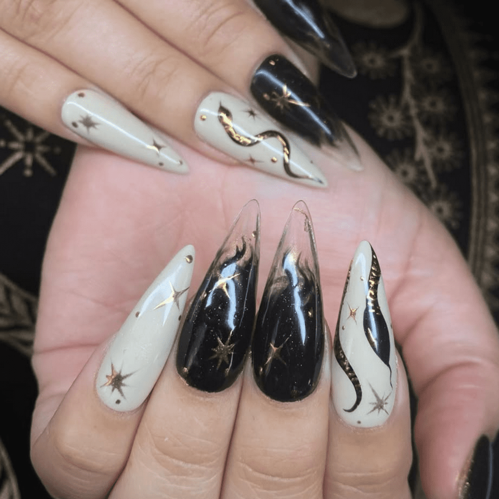 Celestial Nails Are Your Next Gold Star Mani - NewBeauty