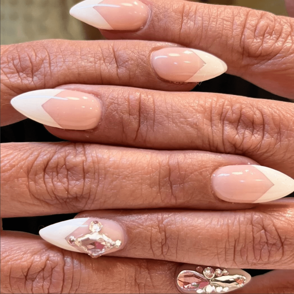 7 V French Nail Ideas to Sharpen Up Your Next Manicure