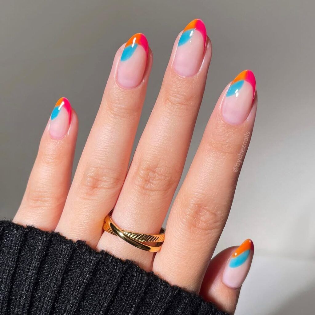 9 Multi-Colored French Manicures to Try Right Now